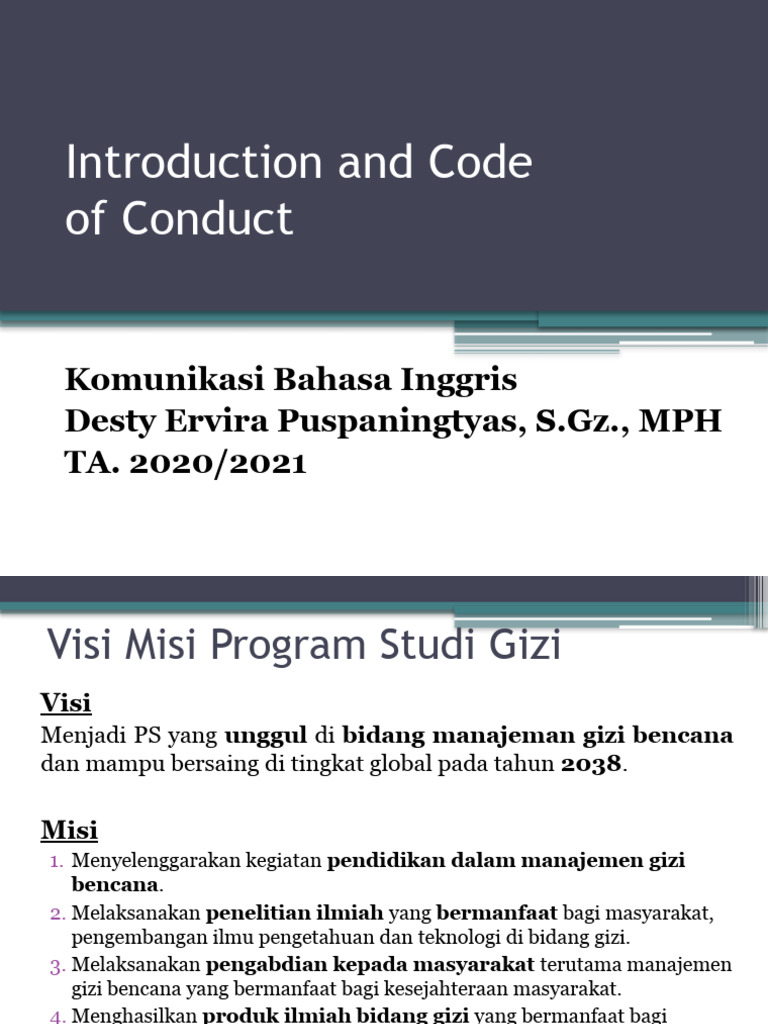 Introduction and Code of Conduct - KBI | PDF