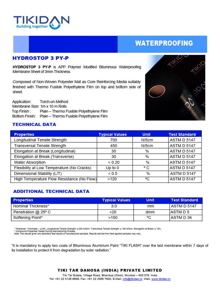 Hydrostop 3 Py P | PDF | Polyethylene | Materials