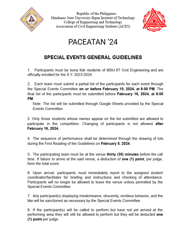 FINAL-paCEATan-24-Special-Events-Guidelines | PDF
