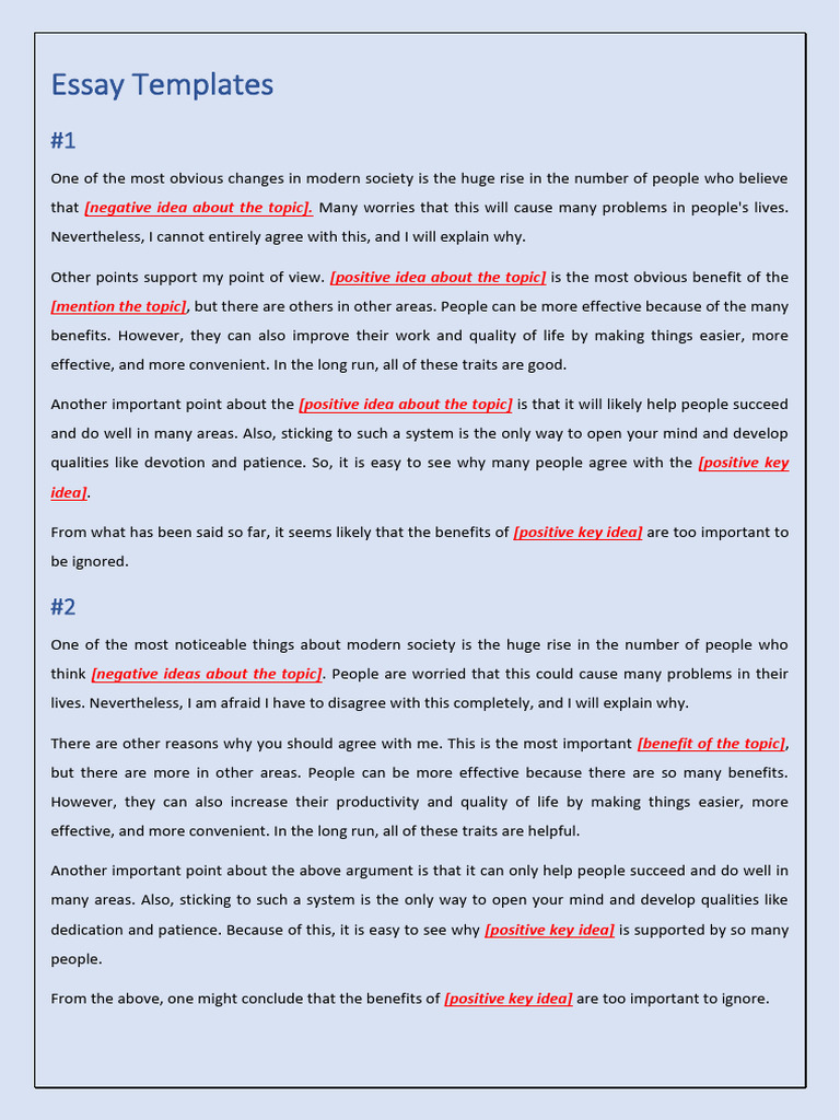 Essay Templates - PTE by Saarthi Education | PDF | Reason | Cognition