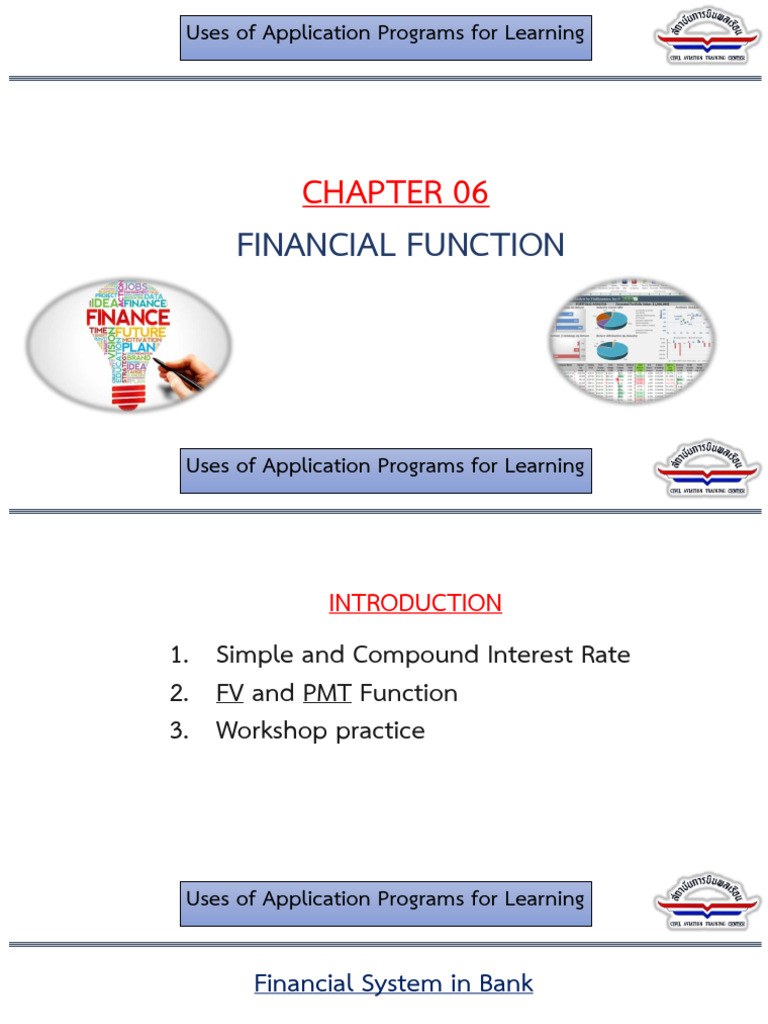 Chapter 06 - Financial Function | PDF | Compound Interest | Interest