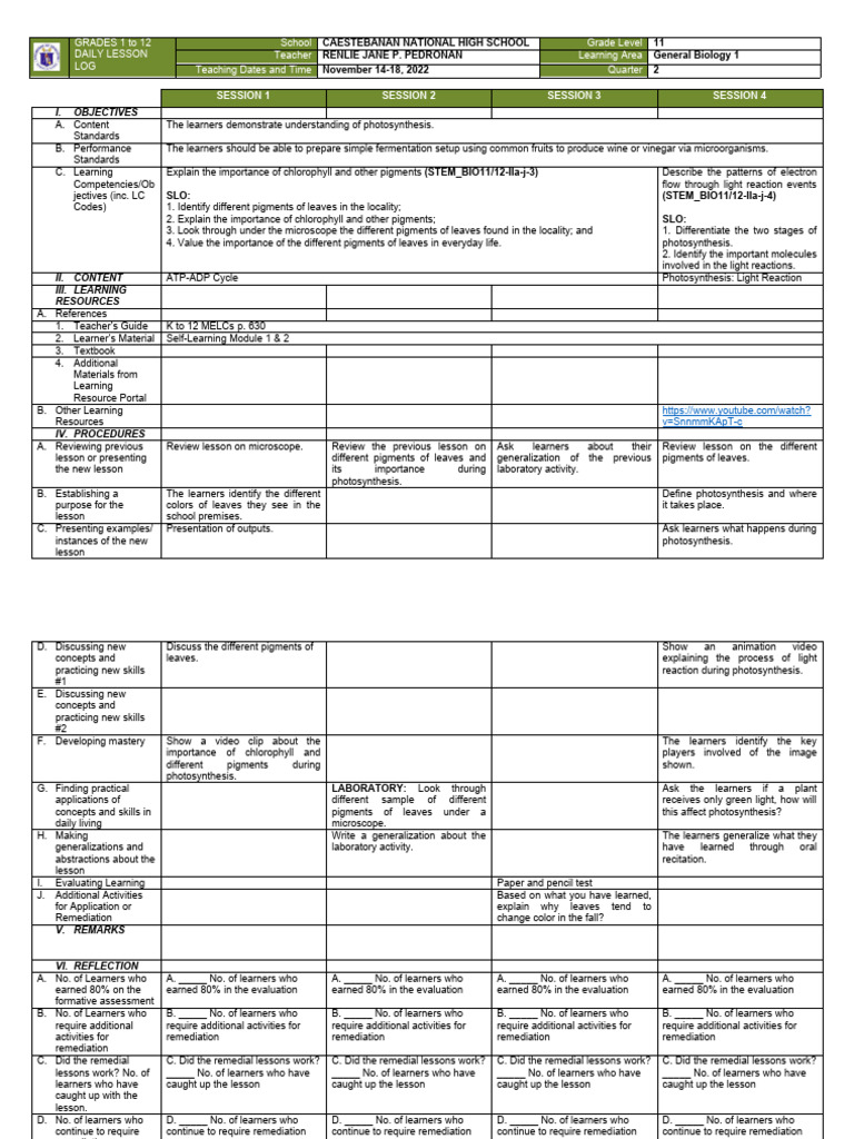 Gen. Bio 1 W2 | PDF | Learning | Photosynthesis