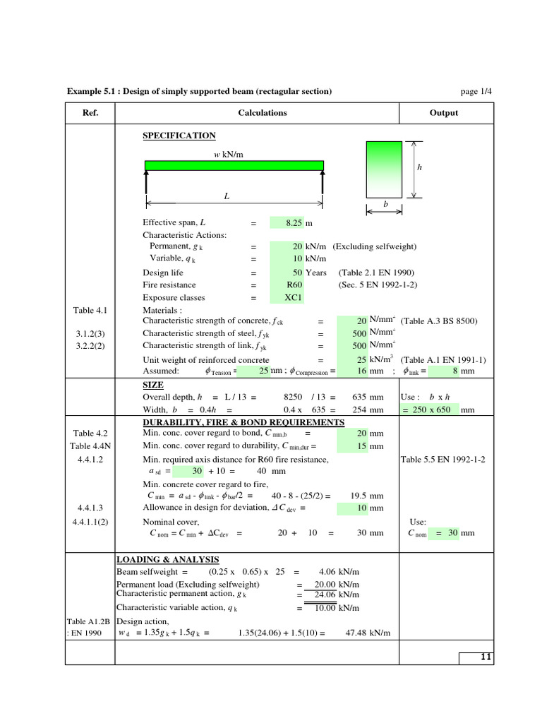 Example 5.1-Beam | PDF | Bending | Beam (Structure)