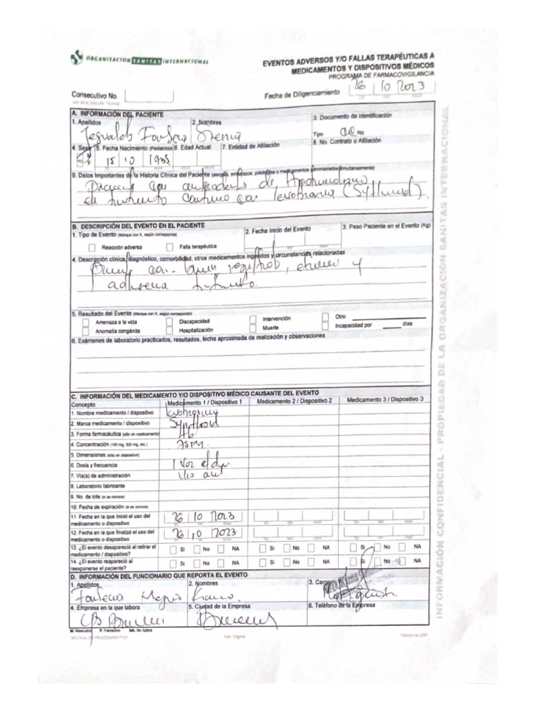 Información Del Paciente | PDF