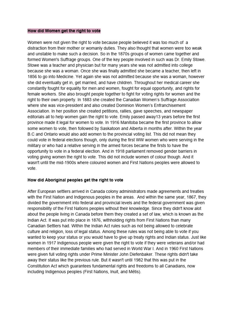 Voting Rights and How They Changed | PDF | Suffrage | Women's Suffrage