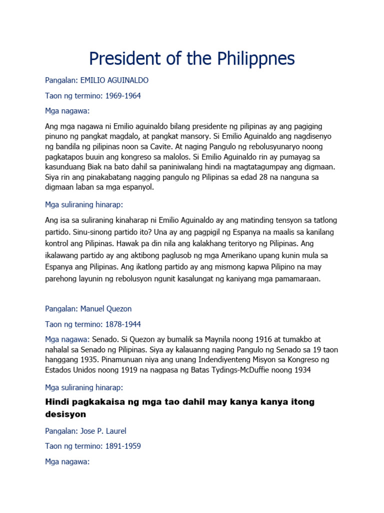 President of The Philippnes | PDF