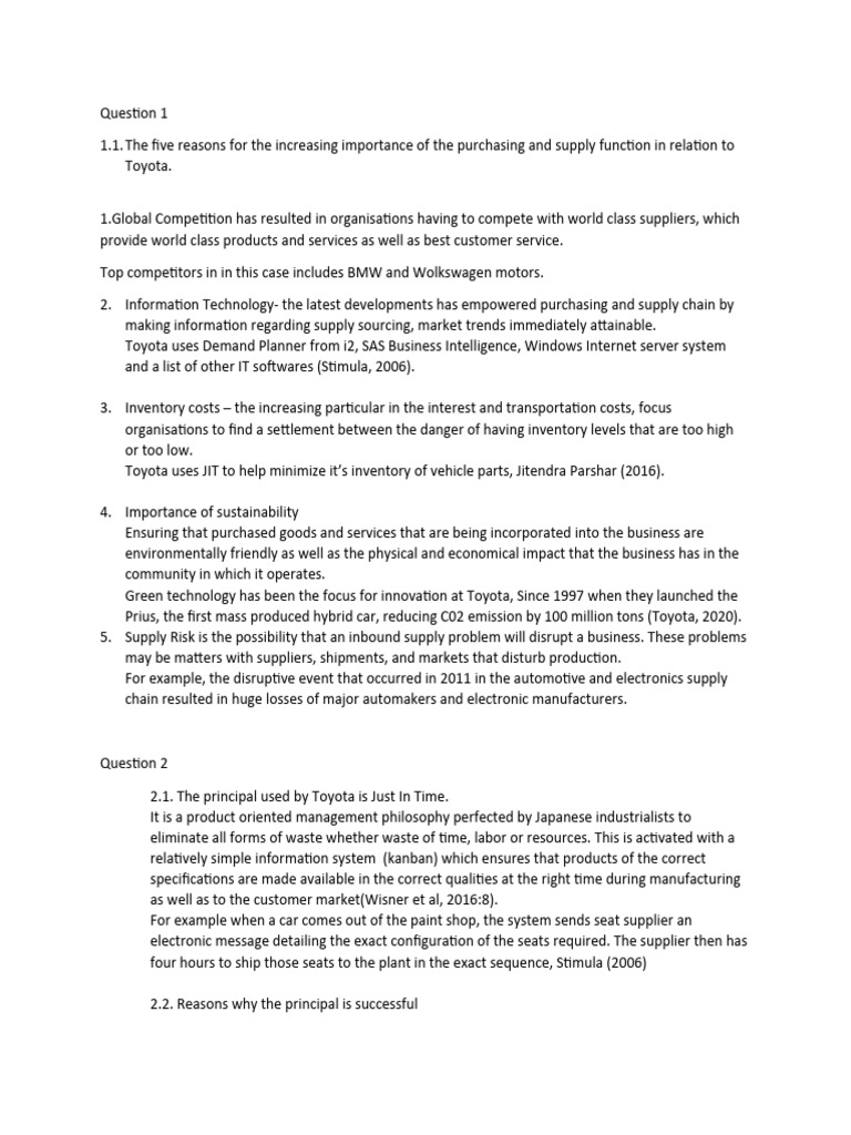 BBSC2 LSCM Assignment | PDF | Supply Chain | Toyota BBSC2 LSCM Assignment | PDF | Supply Chain | Toyota