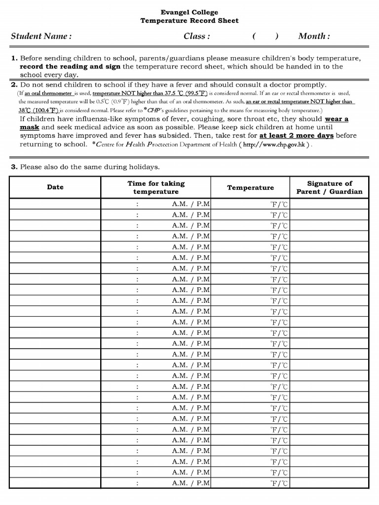 Temperature_Record_Sheet 123456790 | PDF