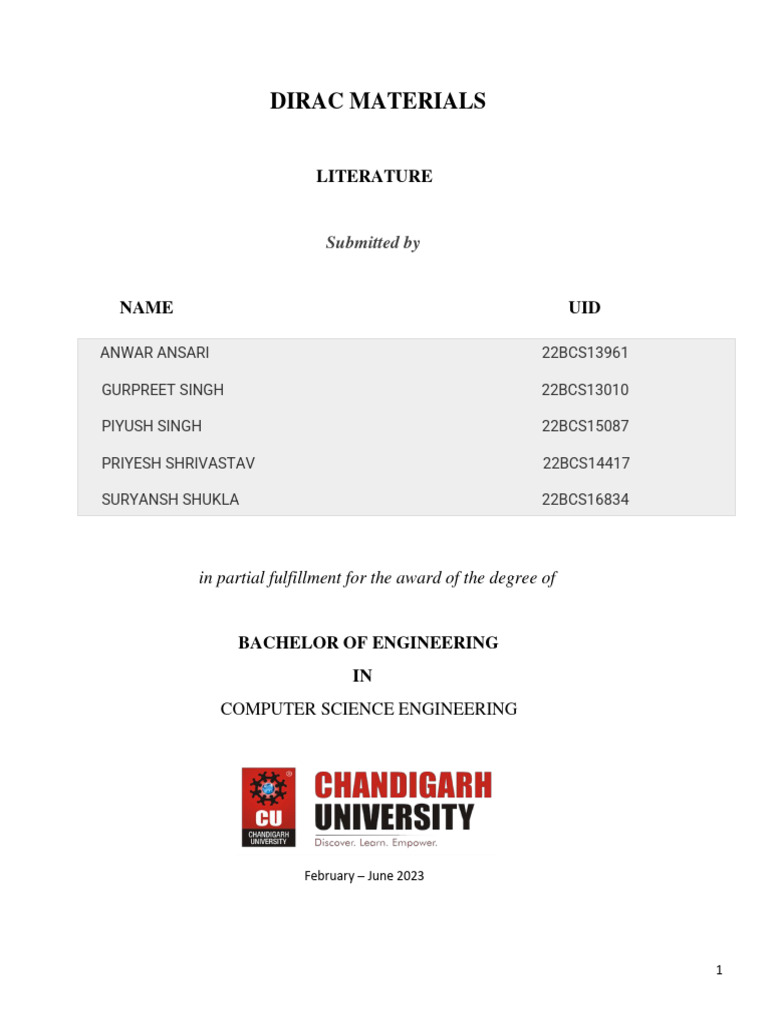 Literature On Dirac Materials | PDF | Graphene | Electron