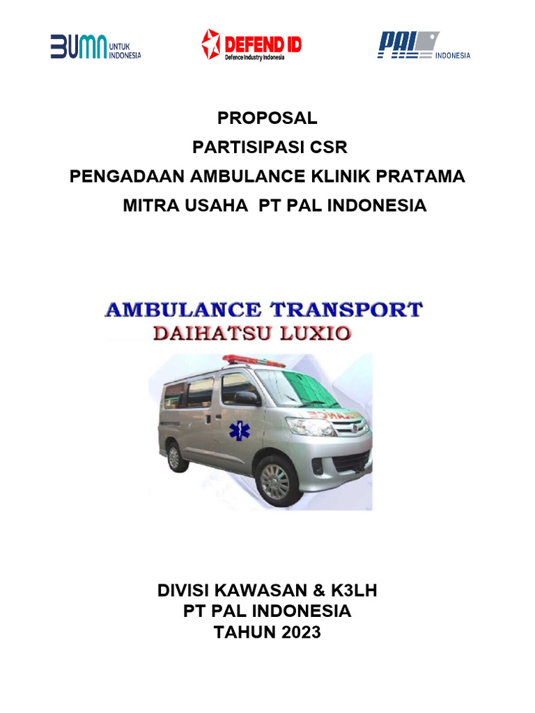 Daihatsu Luxio - Proposal CSR Ambulance | PDF