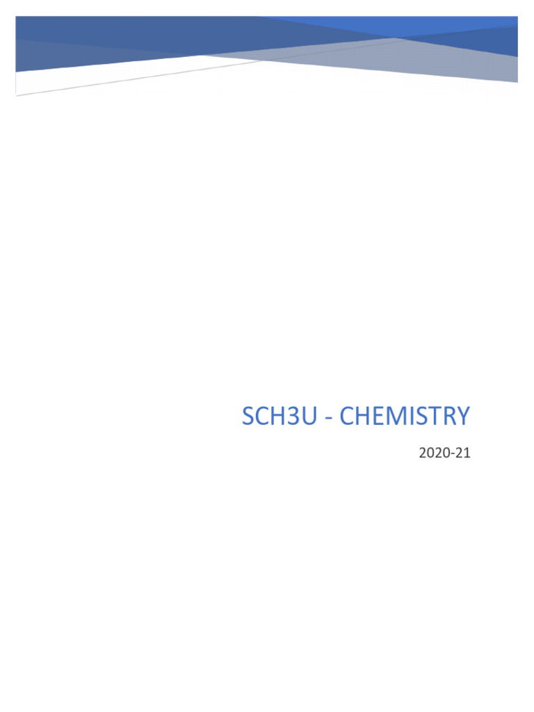 Sch3u - Complete Class Notes | PDF | Ion | Chemical Bond