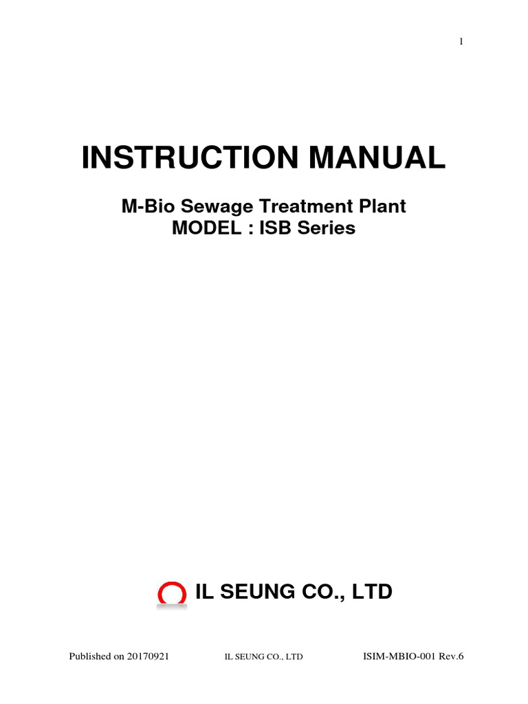 ISB Series Sewage Treatment Manual | PDF | Sewage Treatment | Pump