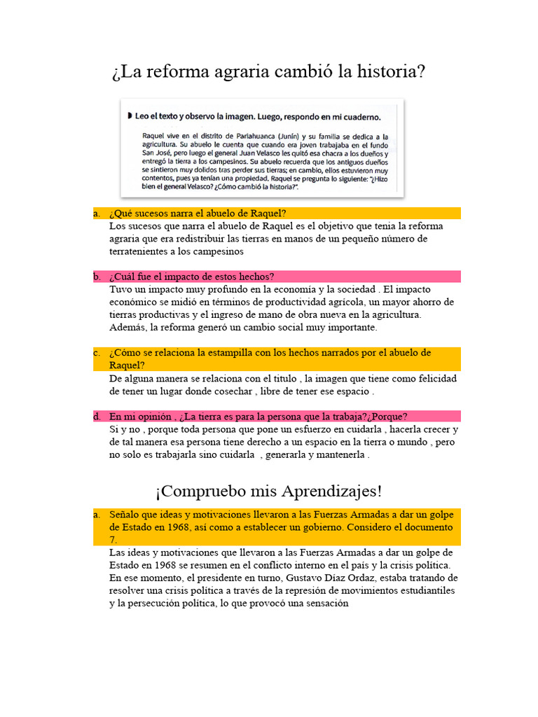 La Reforma Agraria Cambió La Historia | PDF | Reforma agraria | Agricultura