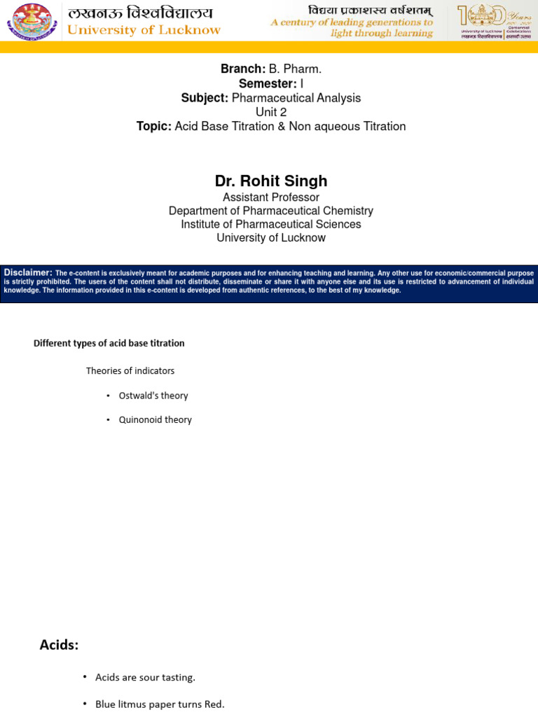 Acid Base Titration Pdf Acid Chemistry