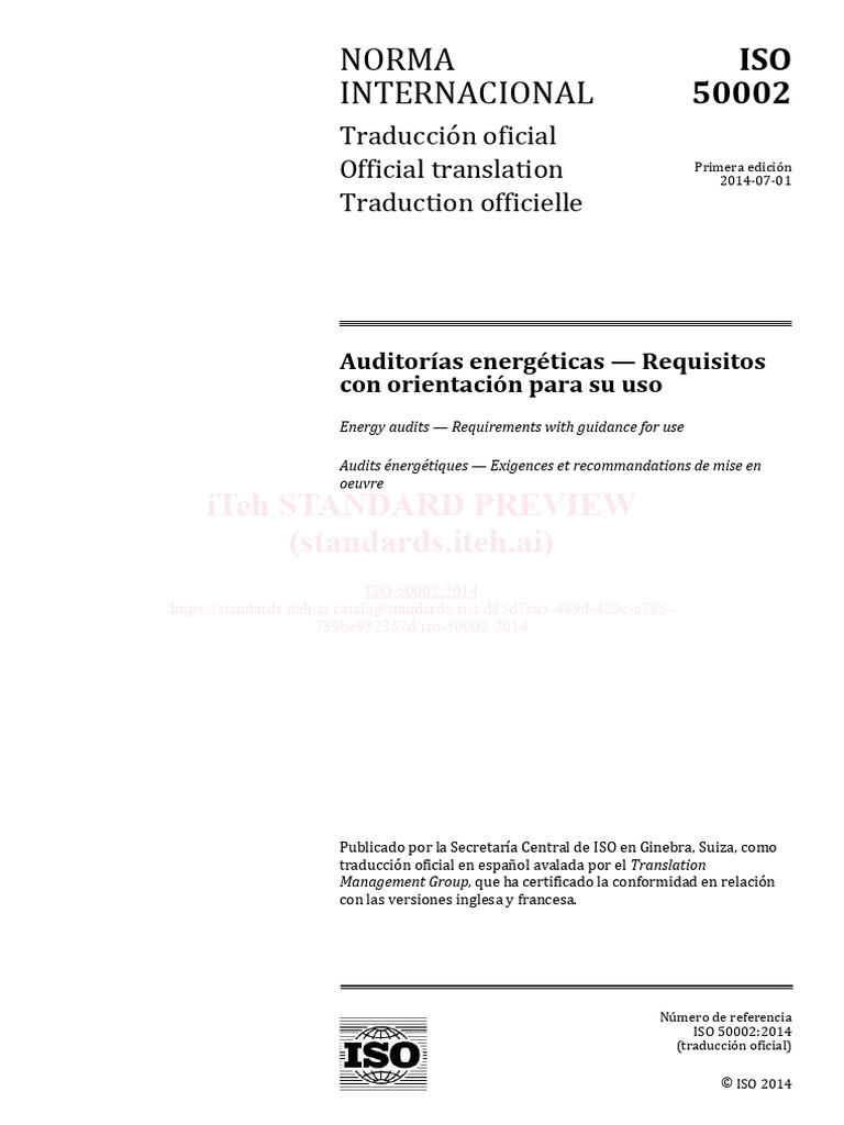 Iso 50002 2014 | PDF | Organización internacional para la ...