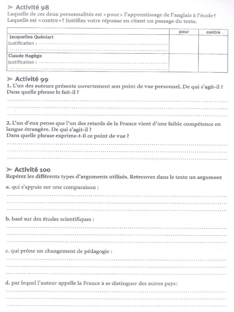 Anglais Des Lecole Primaire Questions CE | PDF