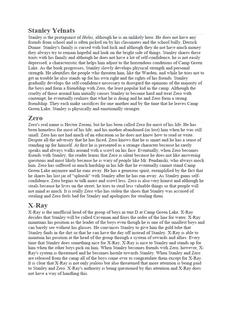 Stanley Yelnats | PDF