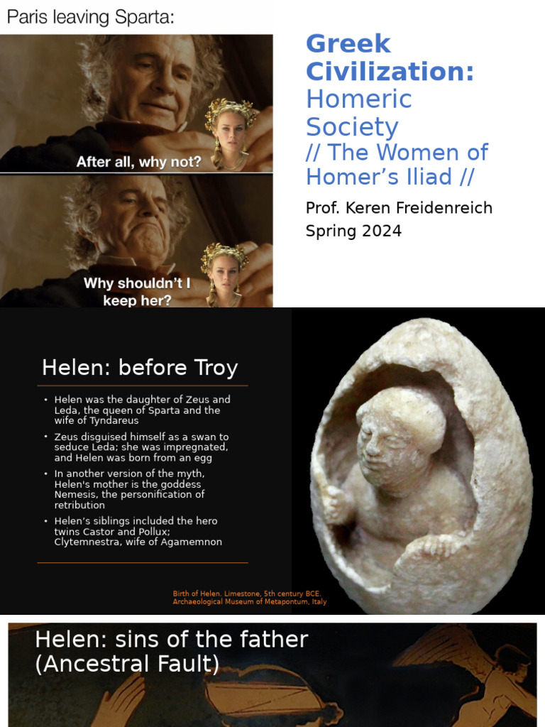 Women in Homer’s Iliad: Helen & Andromache | PDF | Helen Of Troy ...