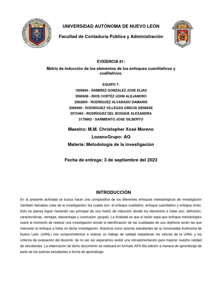 LA MI AQ Ev1 Eq7 | PDF | Estadísticas | Teoría