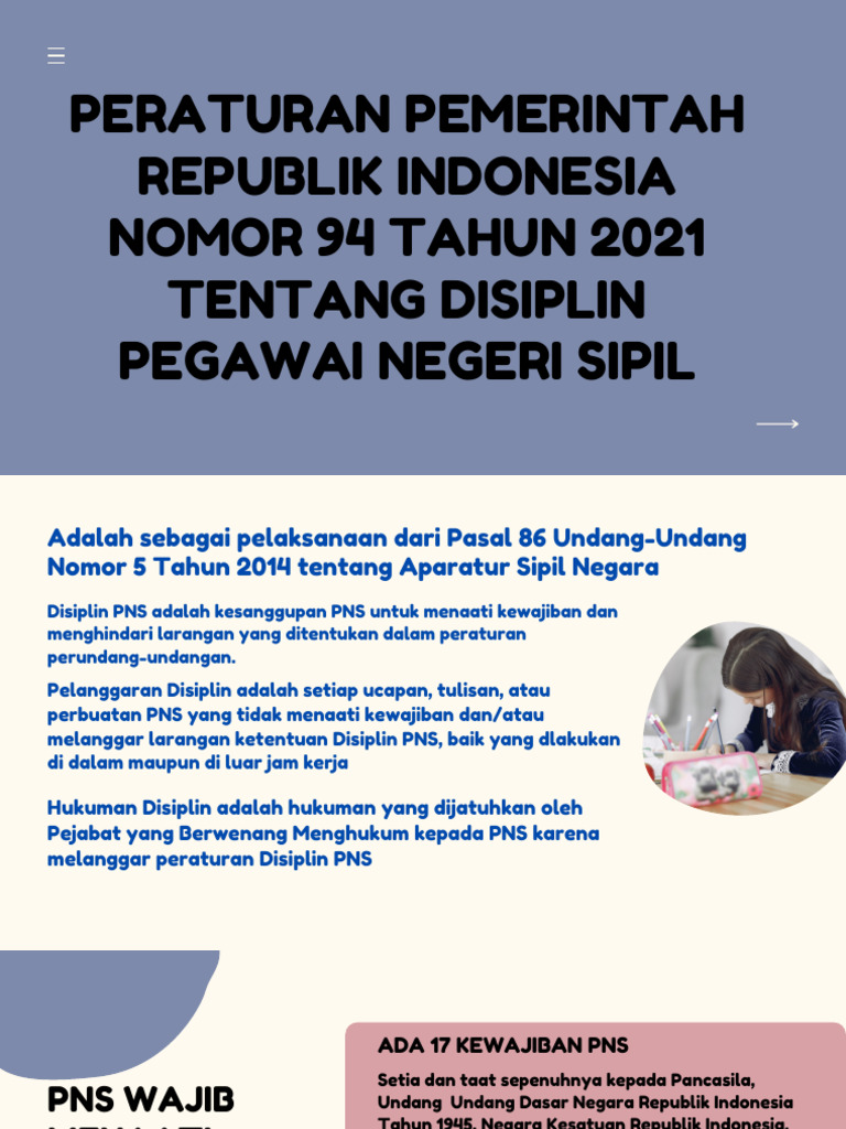 PP 94 Tahun 2021 Disiplin PNS-1 | PDF