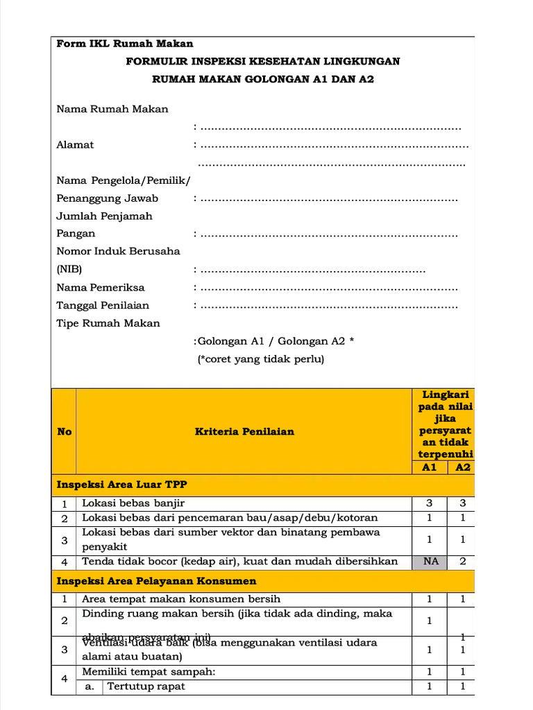 PDF Ikl Rumah Makan A1 Dan A2 Compress | PDF