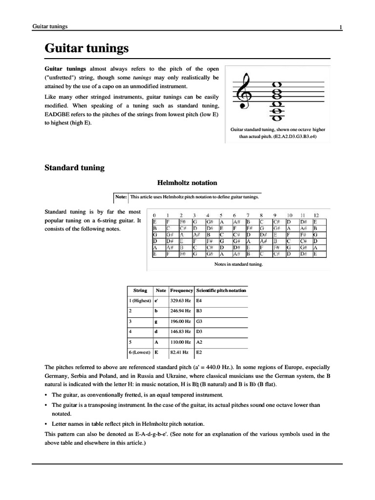 Guitar Tunings | PDF | Guitars | String Instruments