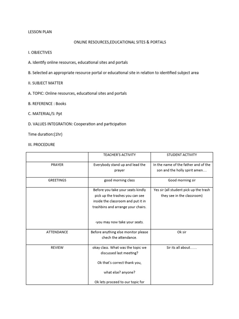 LESSON PLAN in Prof Ed 7 | PDF | Lesson Plan | Learning