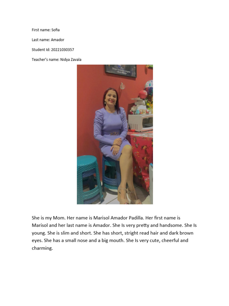 Description of My Mom | PDF