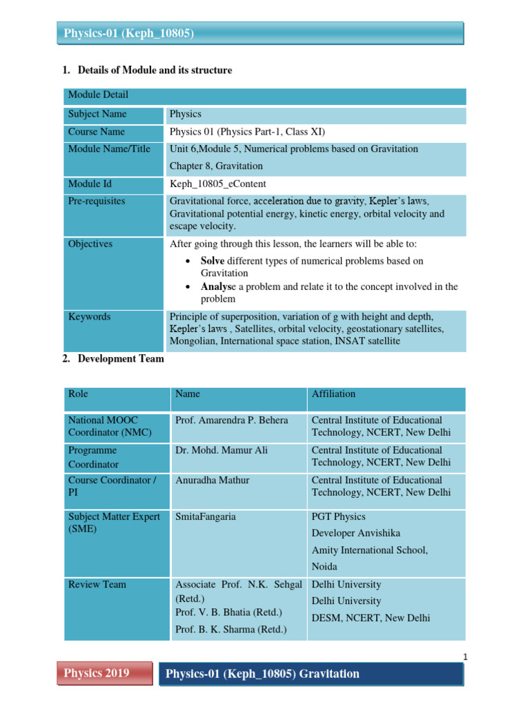 Keph - 10805 - Econtent 2019 | PDF | Force | Orbit
