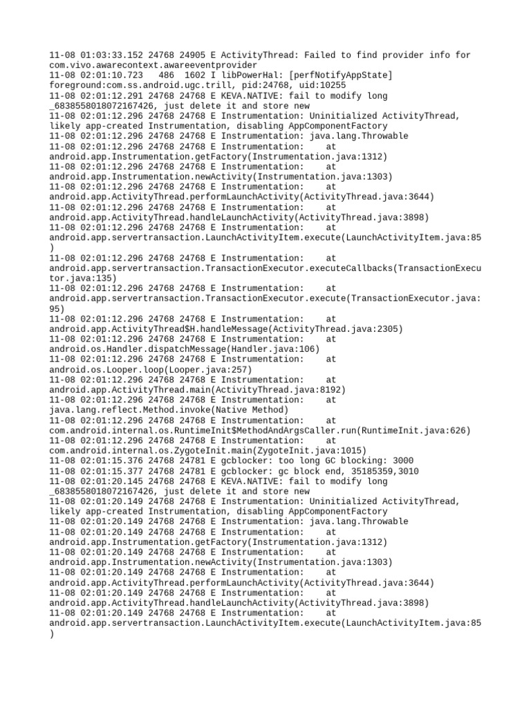 Log | PDF | Android (Operating System) | Java (Programming Language)