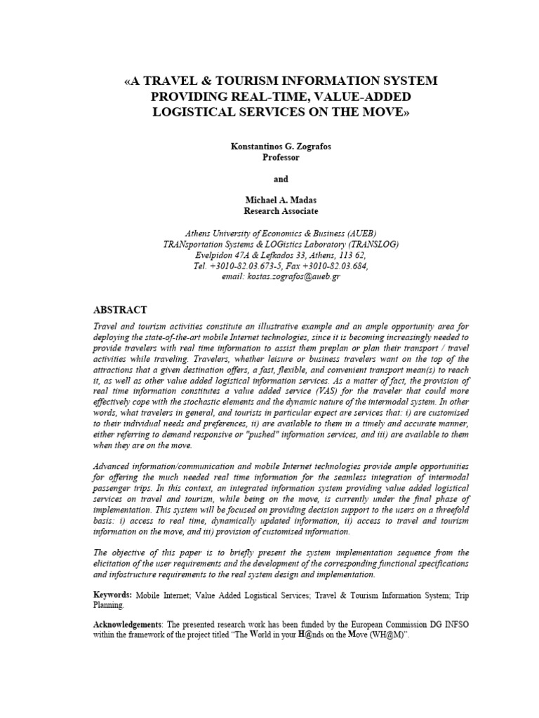 A Travel Tourism Information System Providing Real | PDF | Server ...