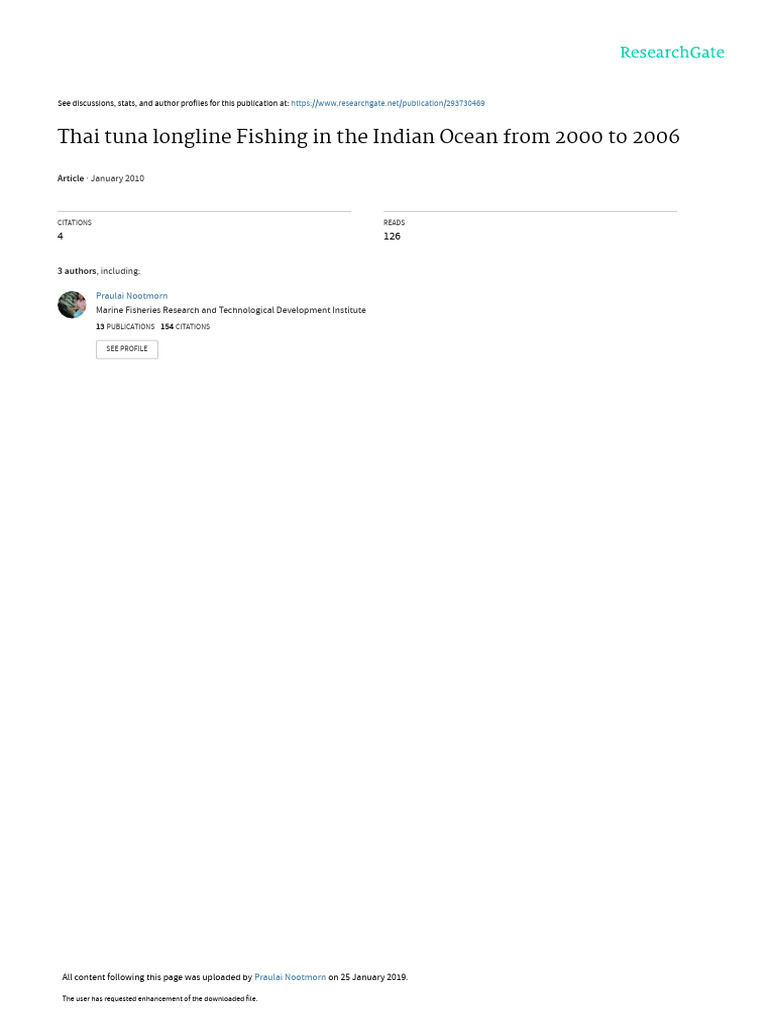 Thai Longline - Nootmorn | PDF | Tuna | Outdoor Recreation