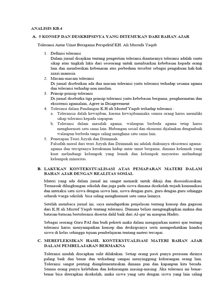 Analisis Bahan Ajar Modul 2 Al-Qur'an Hadits KB 4 | PDF | Sains & Matematika