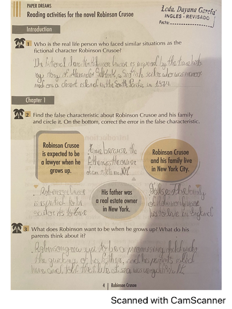 Workbook Robinson-Crusoe Activities Resp | PDF