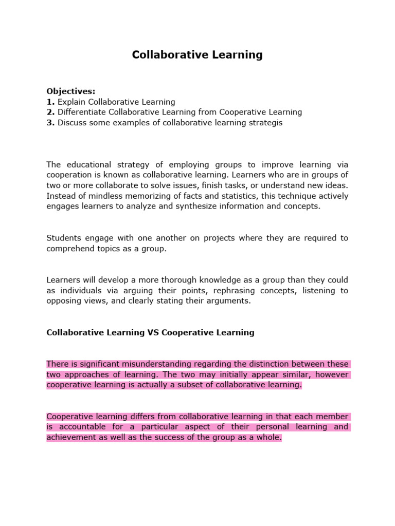 Understanding Collaborative Learning | PDF | Learning | Employee Retention