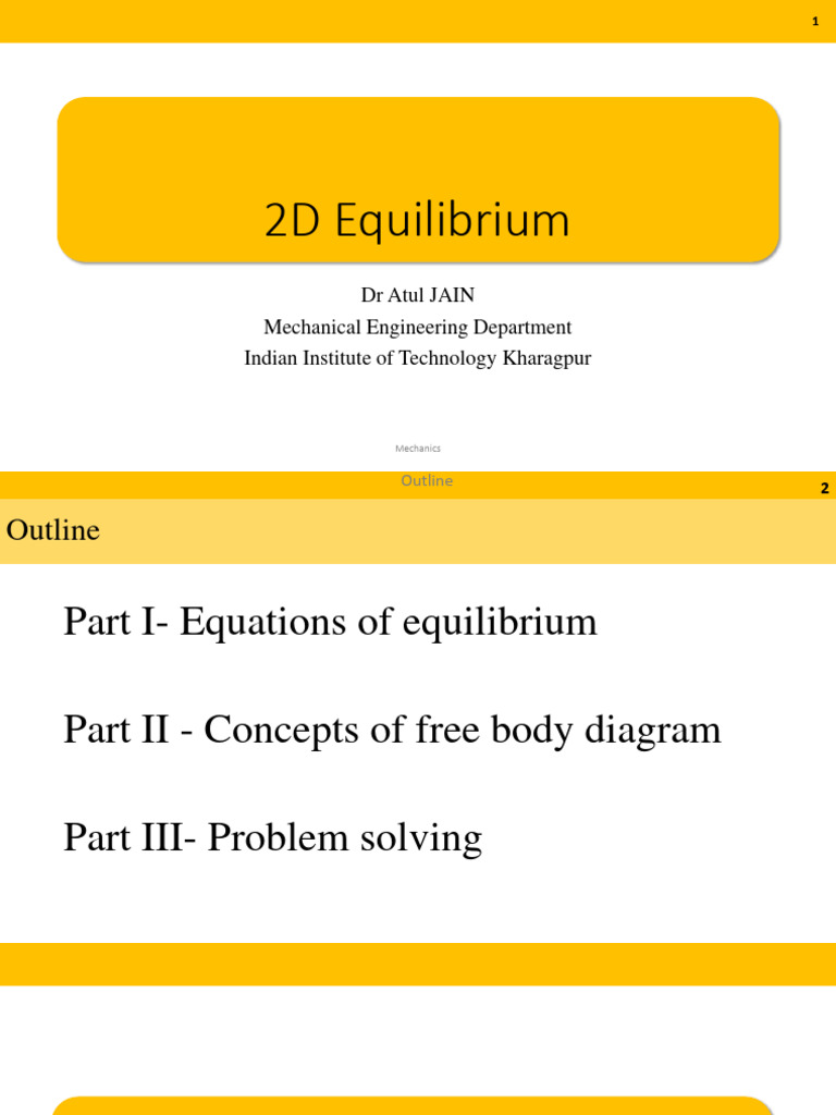 2D Equilibrium I | PDF | Force | Cartesian Coordinate System