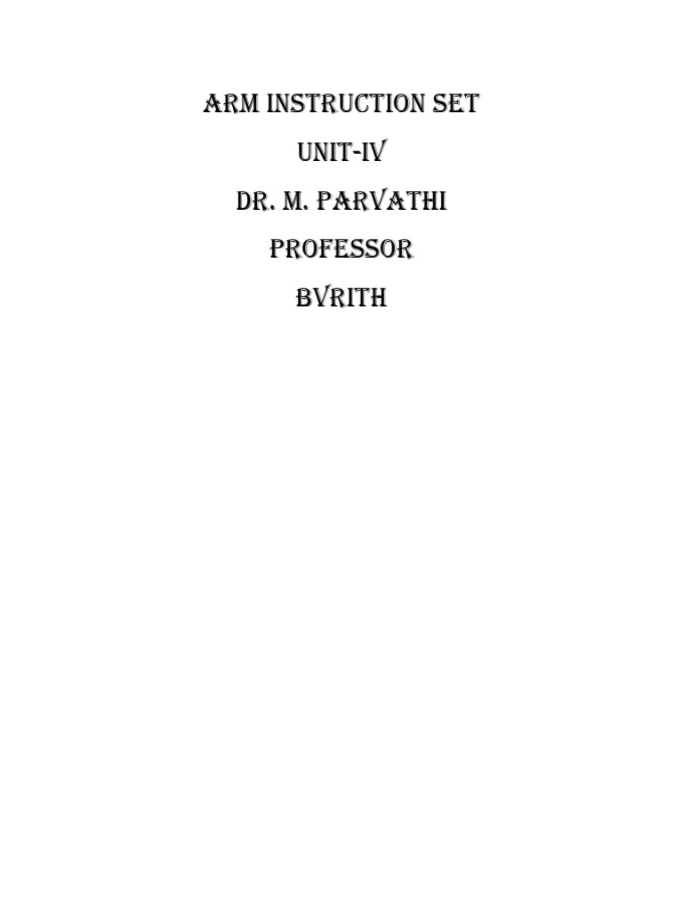 ARM Instruction Set-With Examples | PDF | Computer Science | Computer Architecture