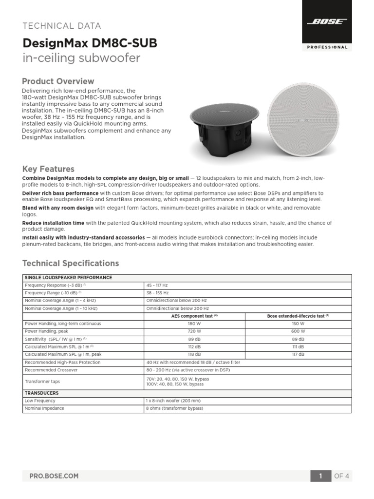 Tds Designmax Dm8c-Sub en | PDF | Loudspeaker | Electricity