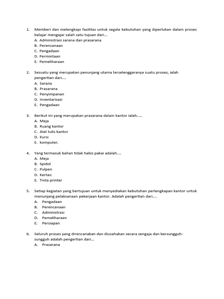 SOAL & JAWABAN OTK SARPRAS KELAS 11 SEMESTER 1 2021 - Bank-Soal - Id | PDF SOAL & JAWABAN OTK SARPRAS KELAS 11 SEMESTER 1 2021 - Bank-Soal - Id | PDF