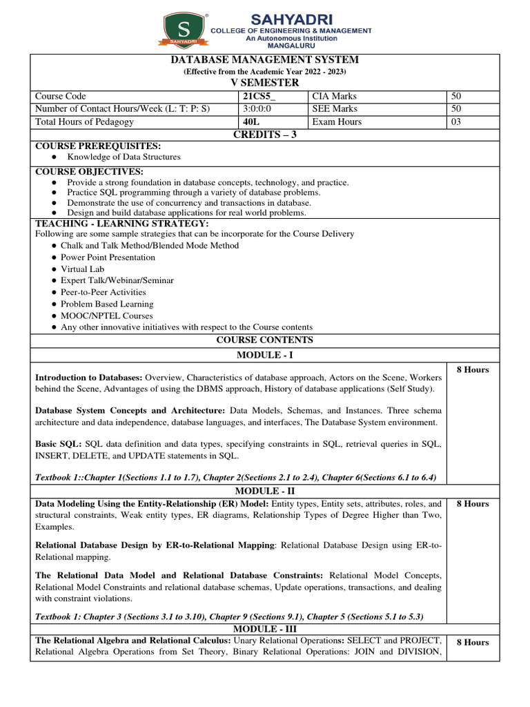 Database Management System Pdf Relational Model Databases