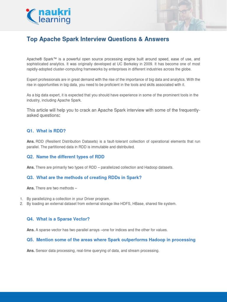 Spark Interview Questions 04 | PDF | Apache Spark | Apache Hadoop Spark Interview Questions 04 | PDF | Apache Spark | Apache Hadoop