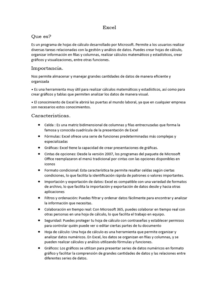 Excel | PDF | Microsoft Excel | Hoja de cálculo Excel | PDF | Microsoft Excel | Hoja de cálculo