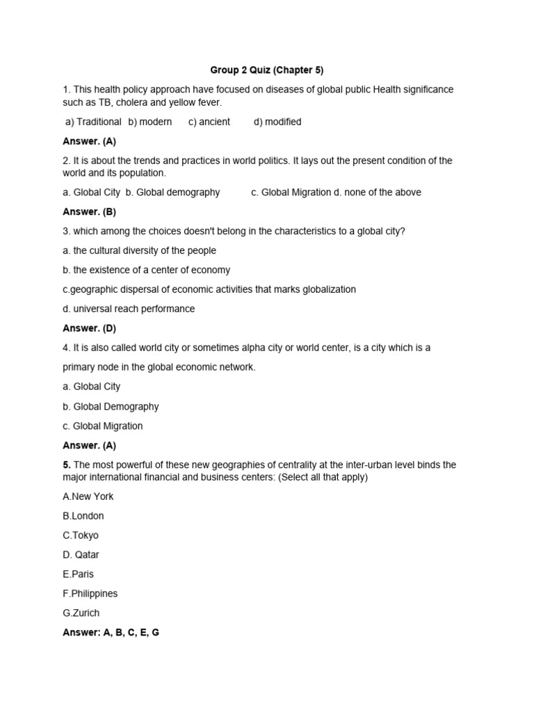 Group 2 Quiz (Contempo-Chapter 5) | PDF | Immigration | Human Migration