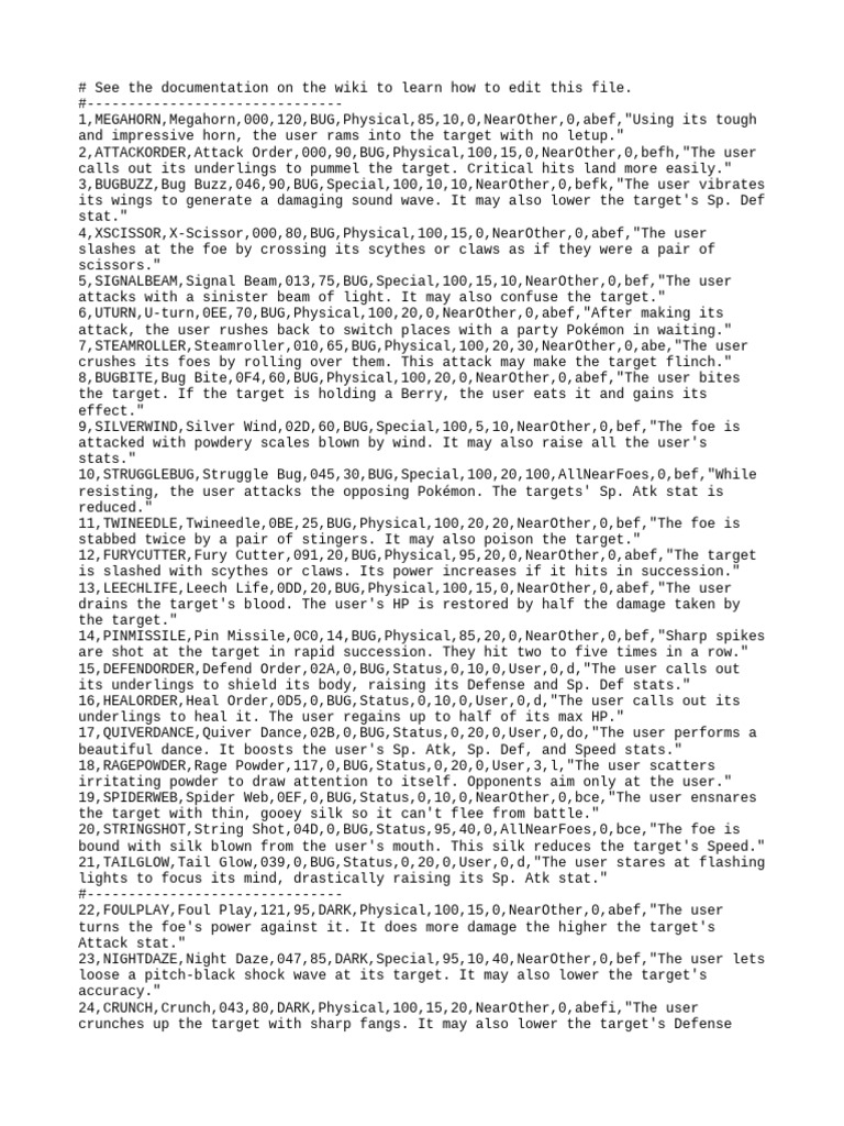 Moves | PDF | Ice | Lightning