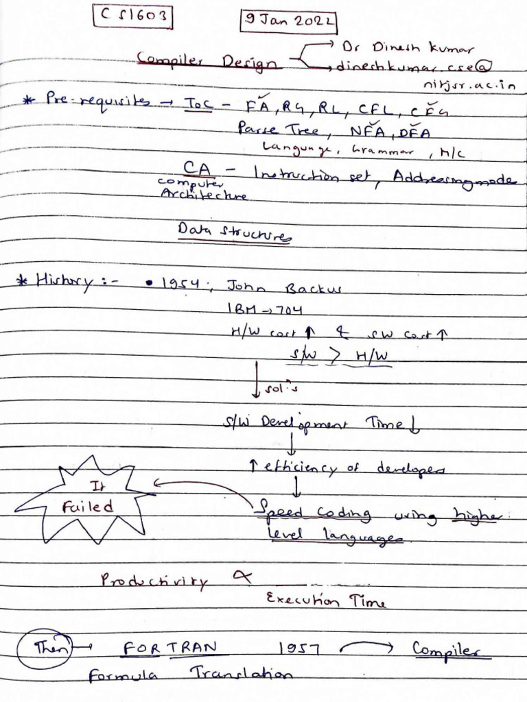 CS1603 Class Notes | PDF