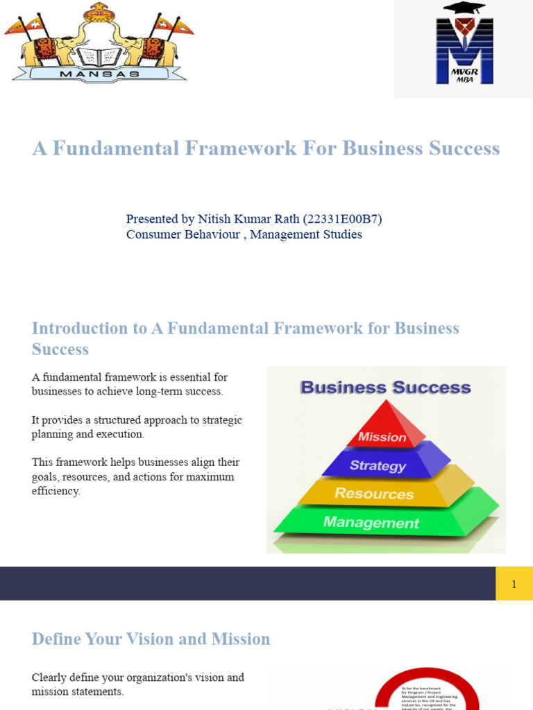 A Fundamental Framework For Business Success-1 | PDF | Goal | Strategic ...