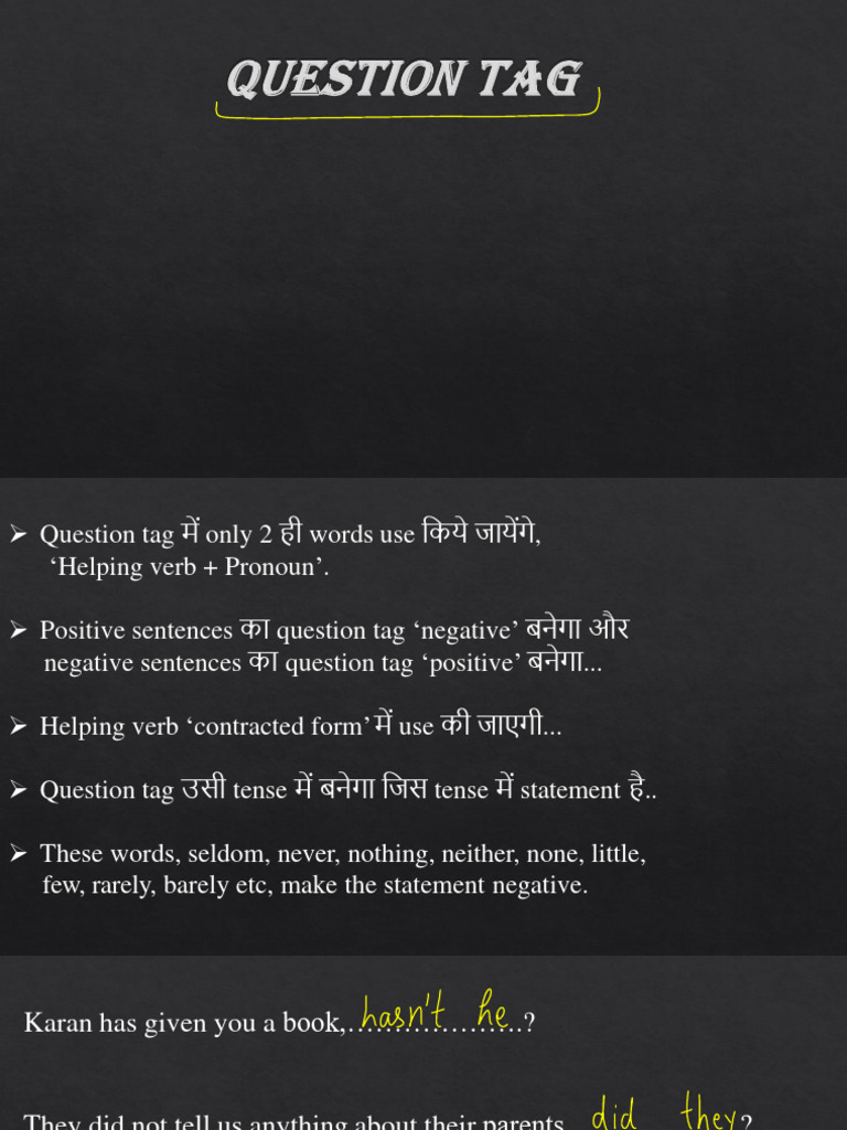 Question Tag Rules and Examples | PDF | Linguistic Morphology ...