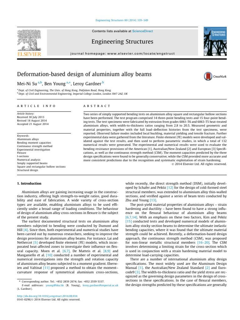 Su 2014 | PDF | Strength Of Materials | Bending