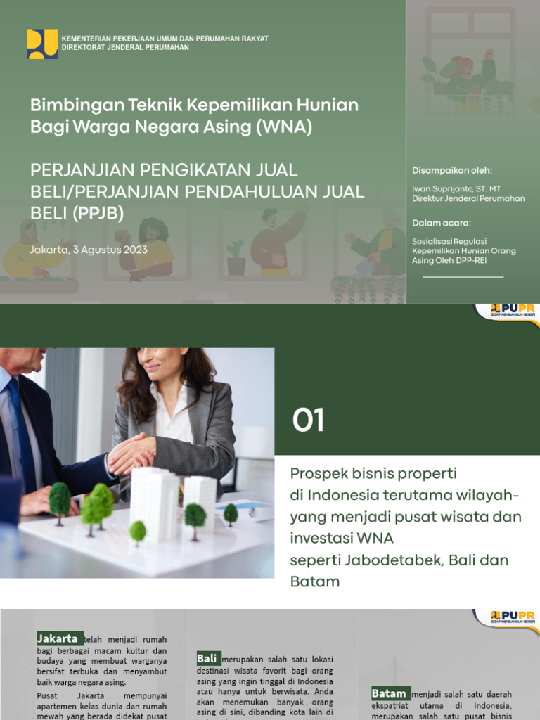 Ditjen Kementerian PUPR - Prospek Bisnis Properti Dan PPJB | PDF