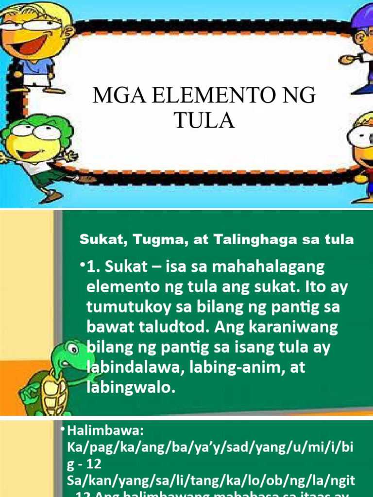 Mga Elemento NG Tula | PDF